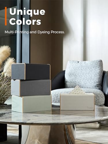Cloudever Tissue Box Holder Cover Rectangular, Modern PU Leather Decorative Tissue Holders Organizer-Ivory