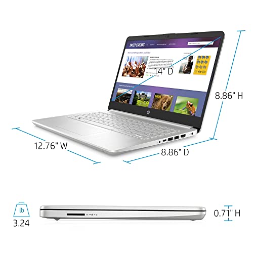 2022 HP 14" HD Touchscreen Laptop - 11th Gen Intel i3-1115G4 - 16GB DDR4 - 512GB M.2 NVMe SSD - Intel UHD Graphics - HDMI WiFi Bluetooth Webcam - Silver - Windows 11 Pro w/ 32GB USB Drive
