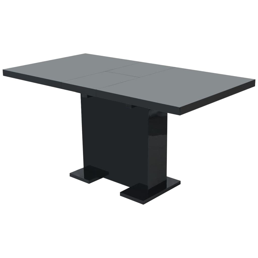 Extendable Dining Table,Modern Cocktail Table,Rectangle Conference Table,Easy to Assemble,Great for a Living Room, Den, Office Room, and Family Room, High Gloss Black