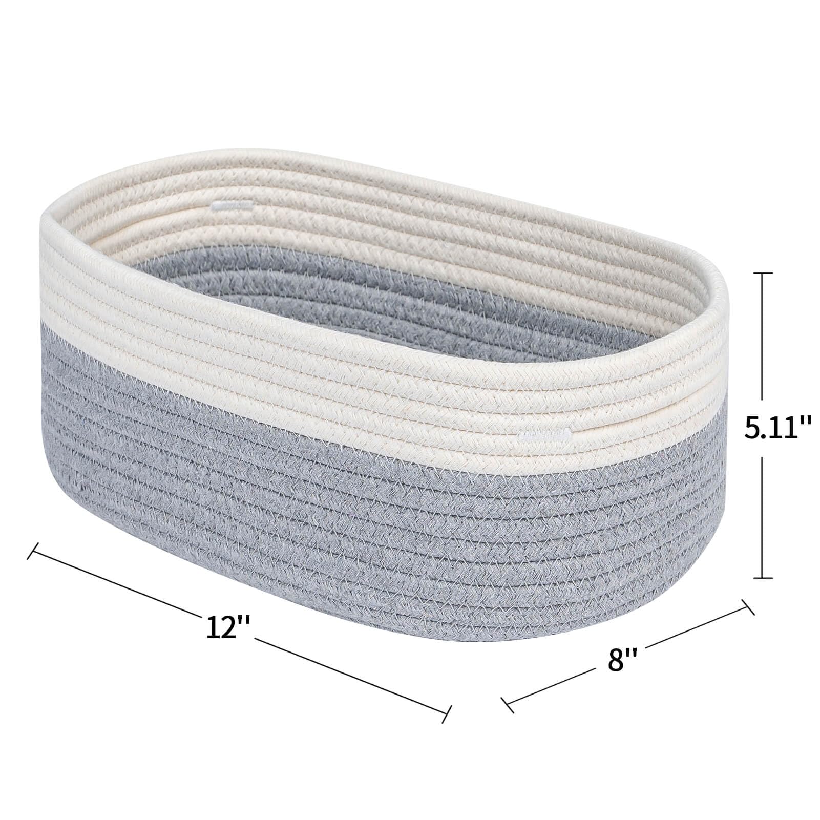 CubesLand Cube Shelf Storage Baskets for Organizing, Woven Shelf, Closet Bins Shelves Toy Basket Box Nursery Baby 2 Packs Organization Off White/Light Gray