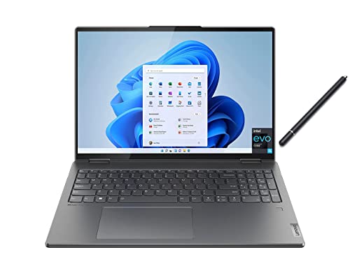 2022 Newest Lenovo Yoga 7i 2-in-1 16" 2.5K Touch Premium Laptop | Intel Core i5-1240P | Backlit Keyboard | Fingerprint | Windows 11 | with Stylus Pen Bundle (Gray, 8GB RAM | 256GB SSD)