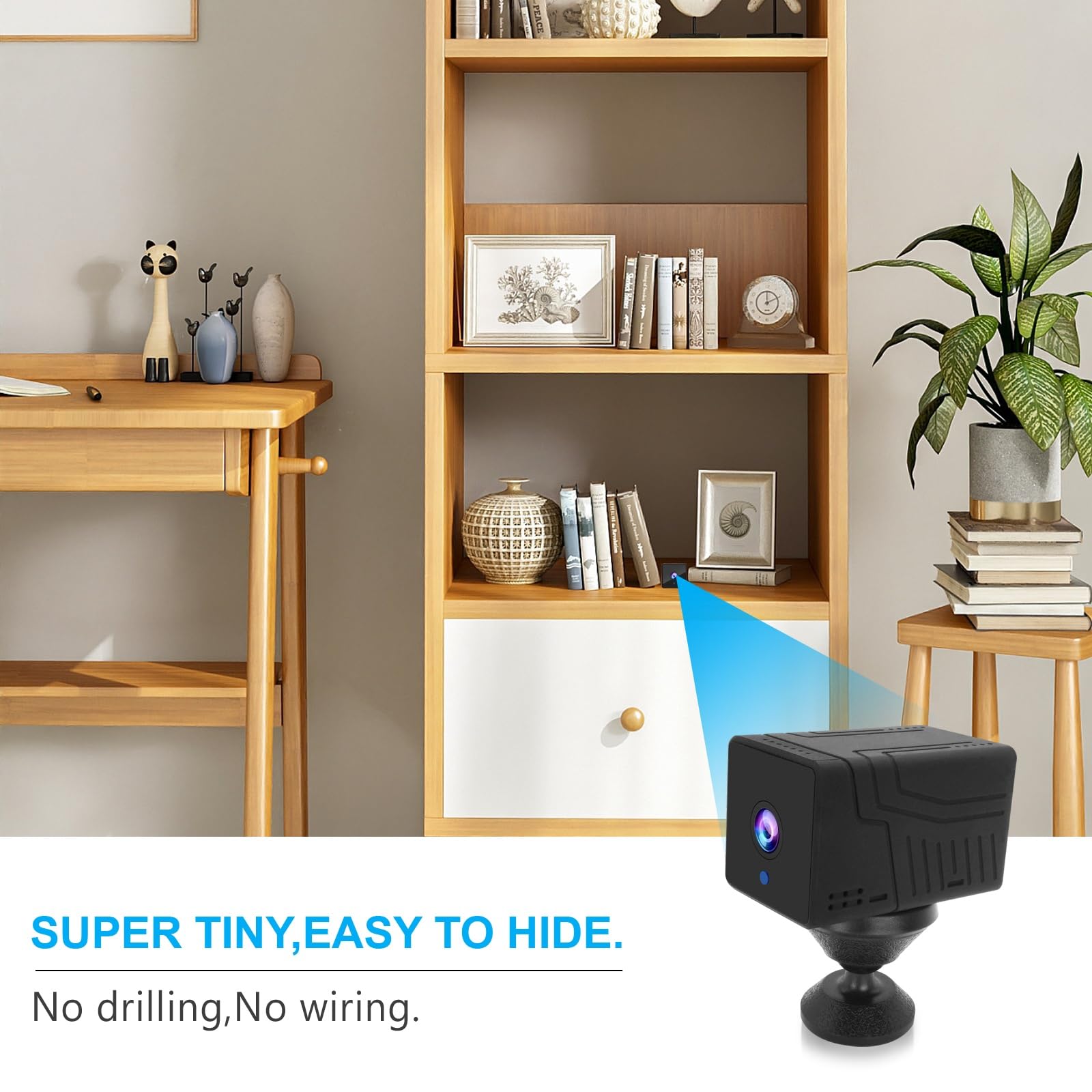 4K Wireless Wifi Camera,Upgrade 4K,1800mAh Battery Powered,WiFi Wireless Nanny Cam Home Security Camera Tiny Office Secret Surveillance Cam with 100 Days Standby AI Human Detection Auto Night Vision