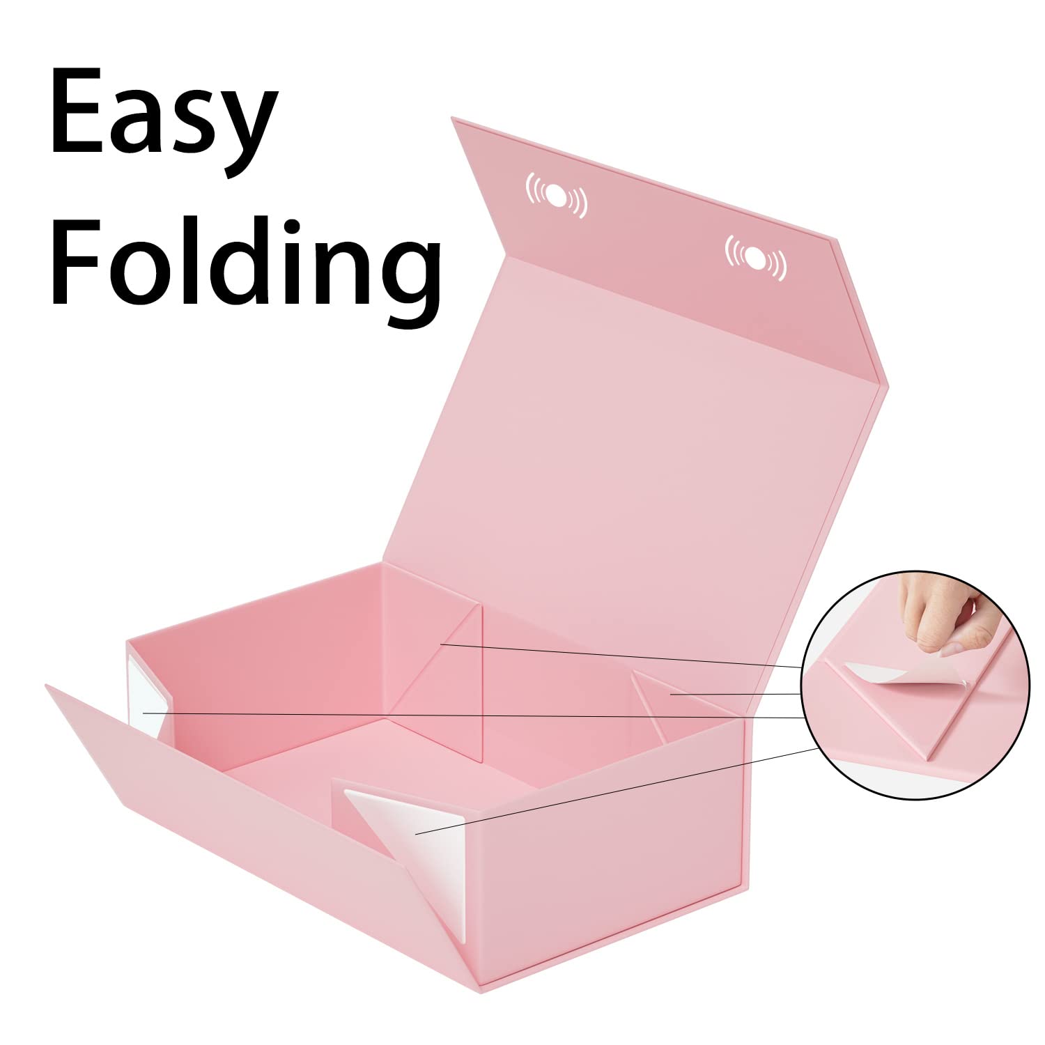 RYDDOY Pink Gift Box, 12x6x4'' Gift box for Presents with Lids Magnetic Closure Rectangle Collapsible for Bridesmaid Proposal Box, Wedding, Christmas, Halloween, Birthday Gift Packging
