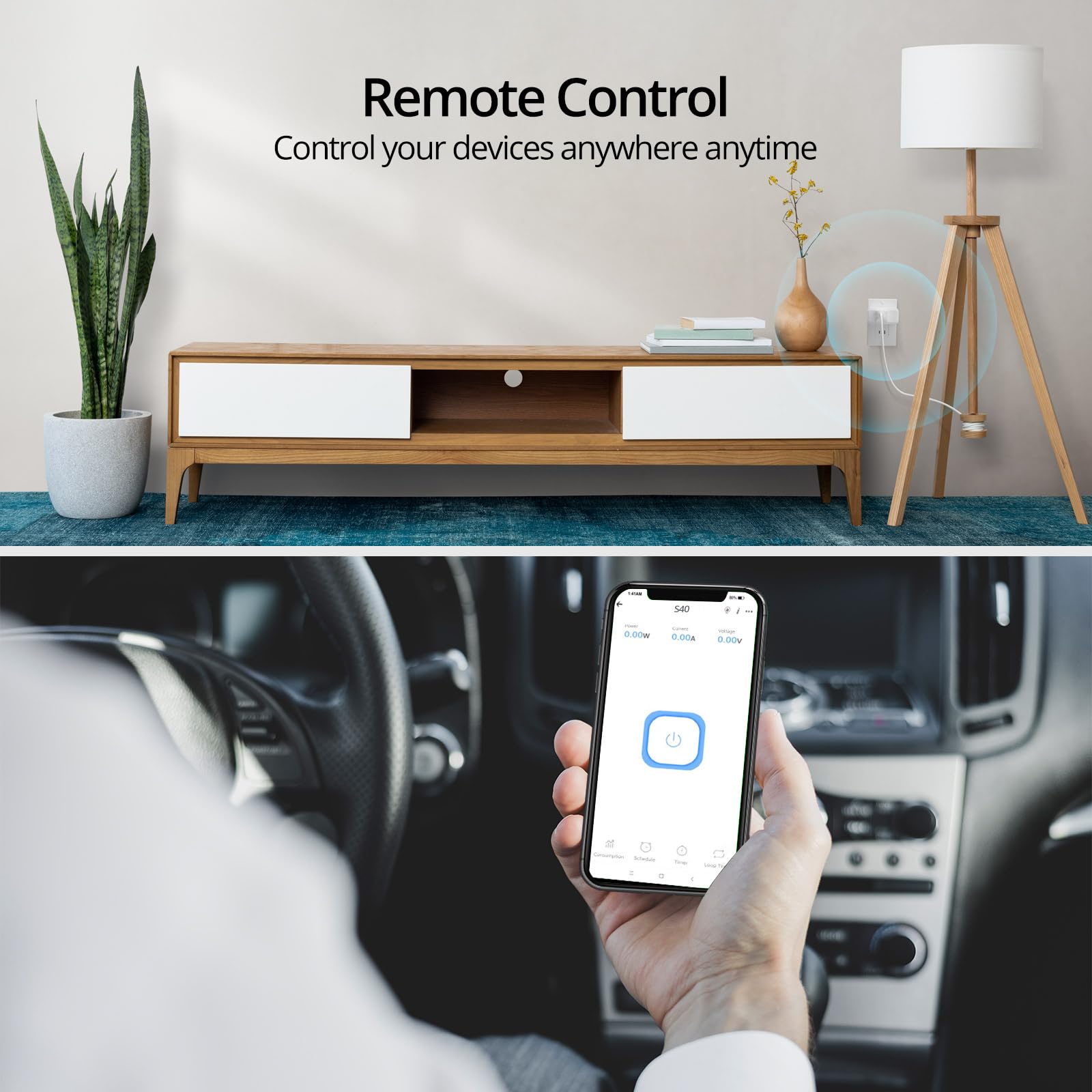 SONOFF S40 Smart Plug with Energy Monitoring 15A, WiFi Smart Outlets That Compatible with Alexa, Google Home & IFTTT, Smart Plug with Remote, ETL Certified, NO Hub Required, 2.4G WiFi Only(2-Pack)