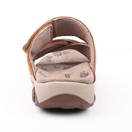 Therafit Rachel Women's Adjustable Slide Sandal - Cognac, Size 12 - for Plantar Fasciitis/Foot Pain