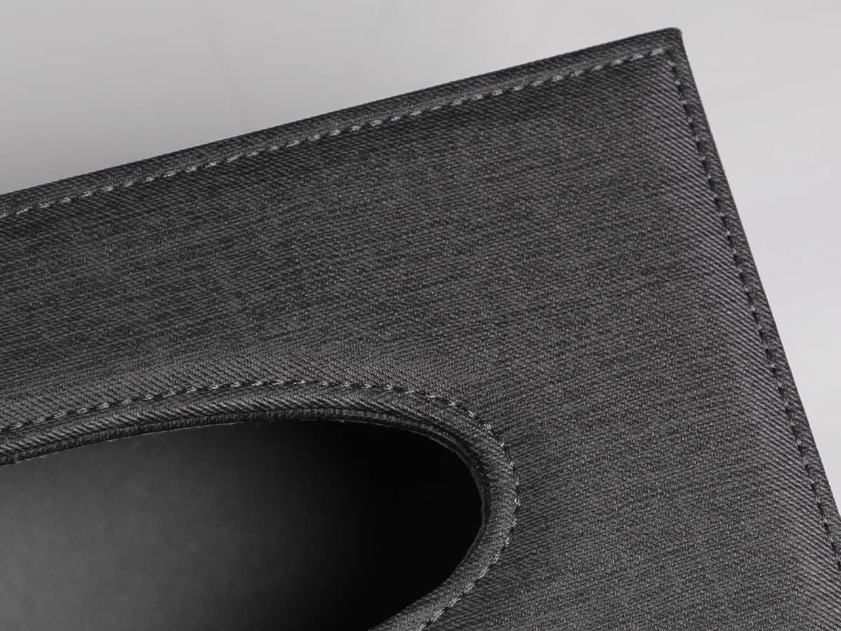 MEIBOOCH PU Leather Tissue Box Cover Rectangular Square Tissue Box Holder with Magnetic Bottom (10" x 5.5" x 4.5", Dark Grey)