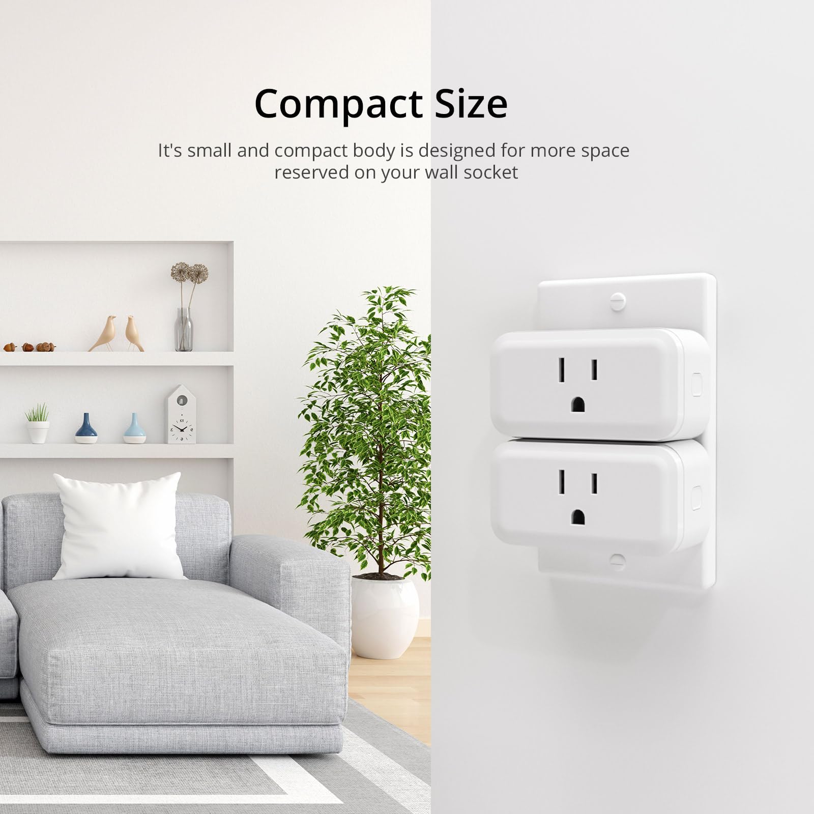 SONOFF S40 Smart Plug with Energy Monitoring 15A, WiFi Smart Outlets That Compatible with Alexa, Google Home & IFTTT, Smart Plug with Remote, ETL Certified, NO Hub Required, 2.4G WiFi Only(2-Pack)