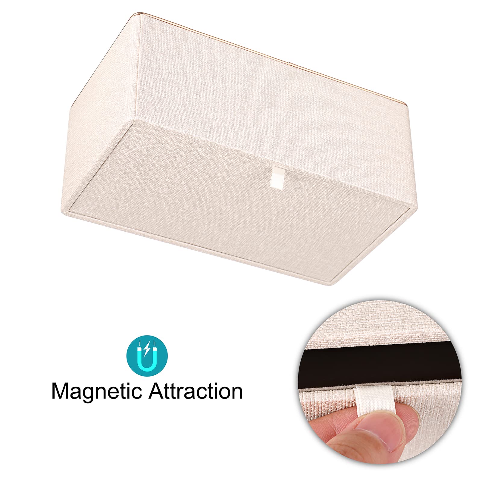 Sumnacon Rectangular Linen Tissue Box Cover - Stylish Tissue Box Holder with Magnetic Bottom, Decorative Tissue Box for Bathroom Toilet Vanity Night Stand Table Countertop Office, Beige Linen Texture