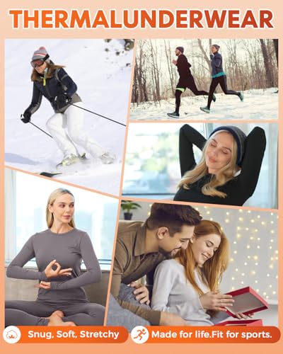 CL convallaira Women Thermal Underwear Base Layer Long Johns with Fleece Lined Set Winter Warm Top Bottom, Crewneck, X Large, Black