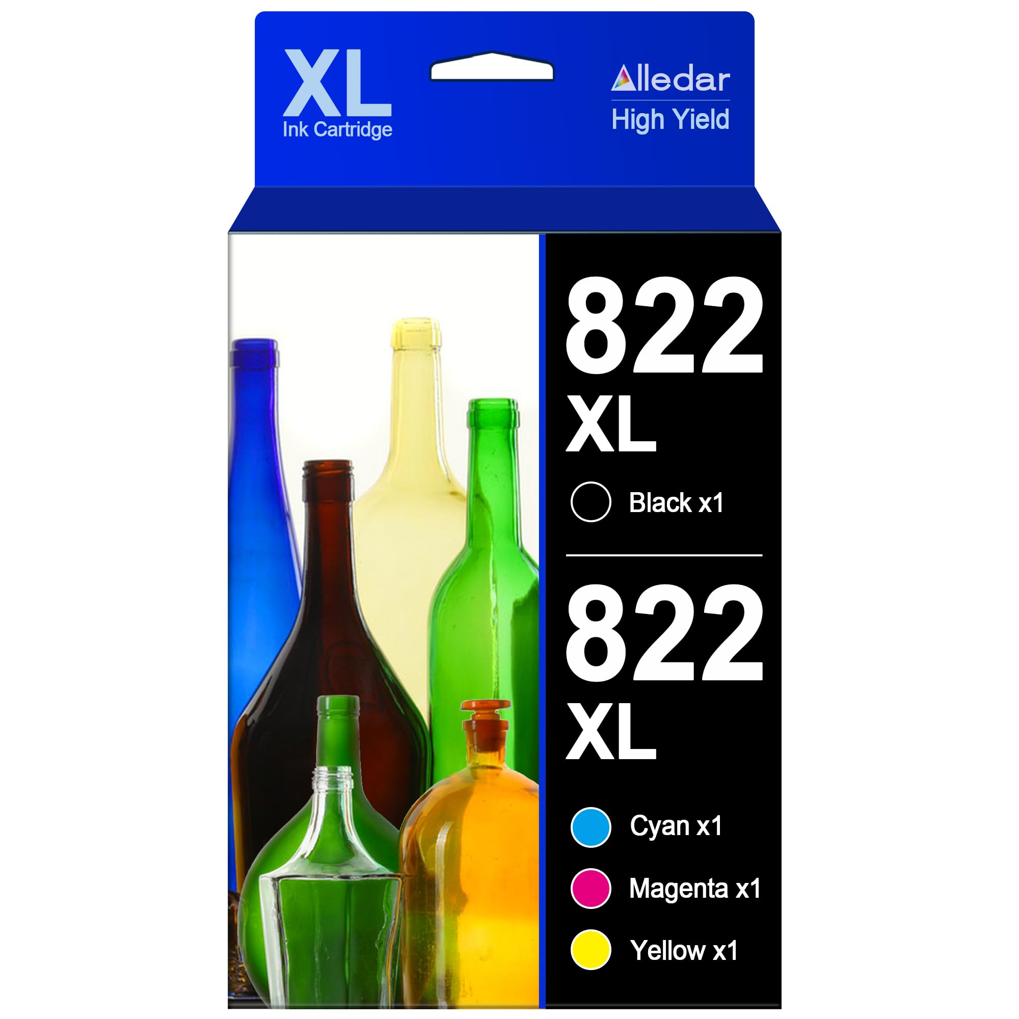 822XL Ink Cartridges Remanufactured Replacement for Epson 822XL 822 XL 822 T822XL Use for Workforce Pro WF-4820 WF-3820 WF-4830 WF-4833 WF-4834 WF-3823 Printer Ink(Black, Cyan, Magenta, Yellow,4 Pack)