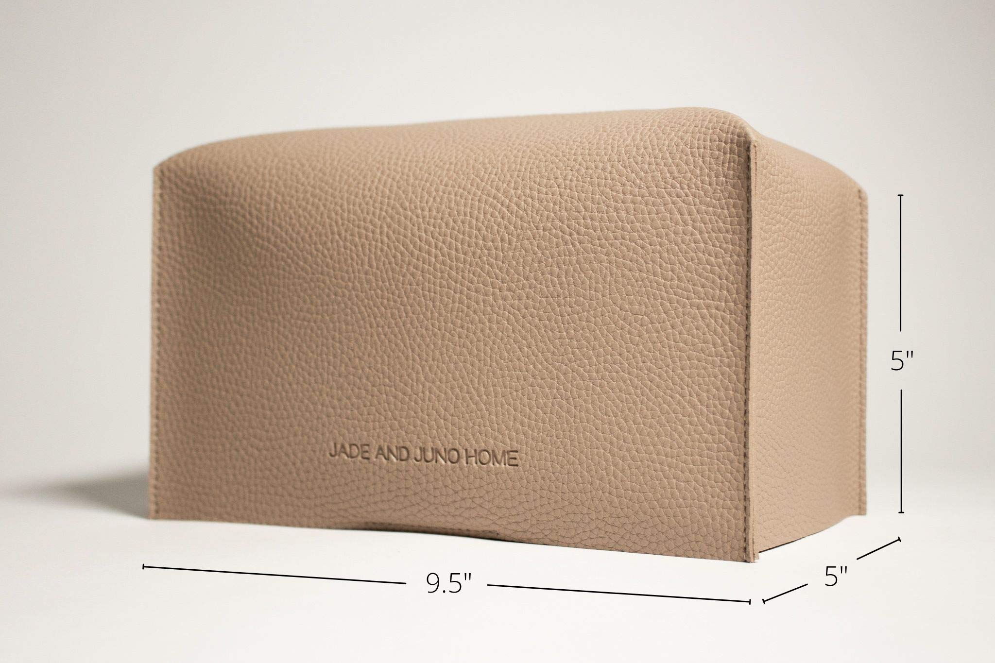 JADE AND JUNO HOME Tissue Box Cover/Holder (Rectangle) - Covers Rectangular Shaped Boxes with a Contemporary Finish - Designed with Modern PU Leather (Weathered Oak)