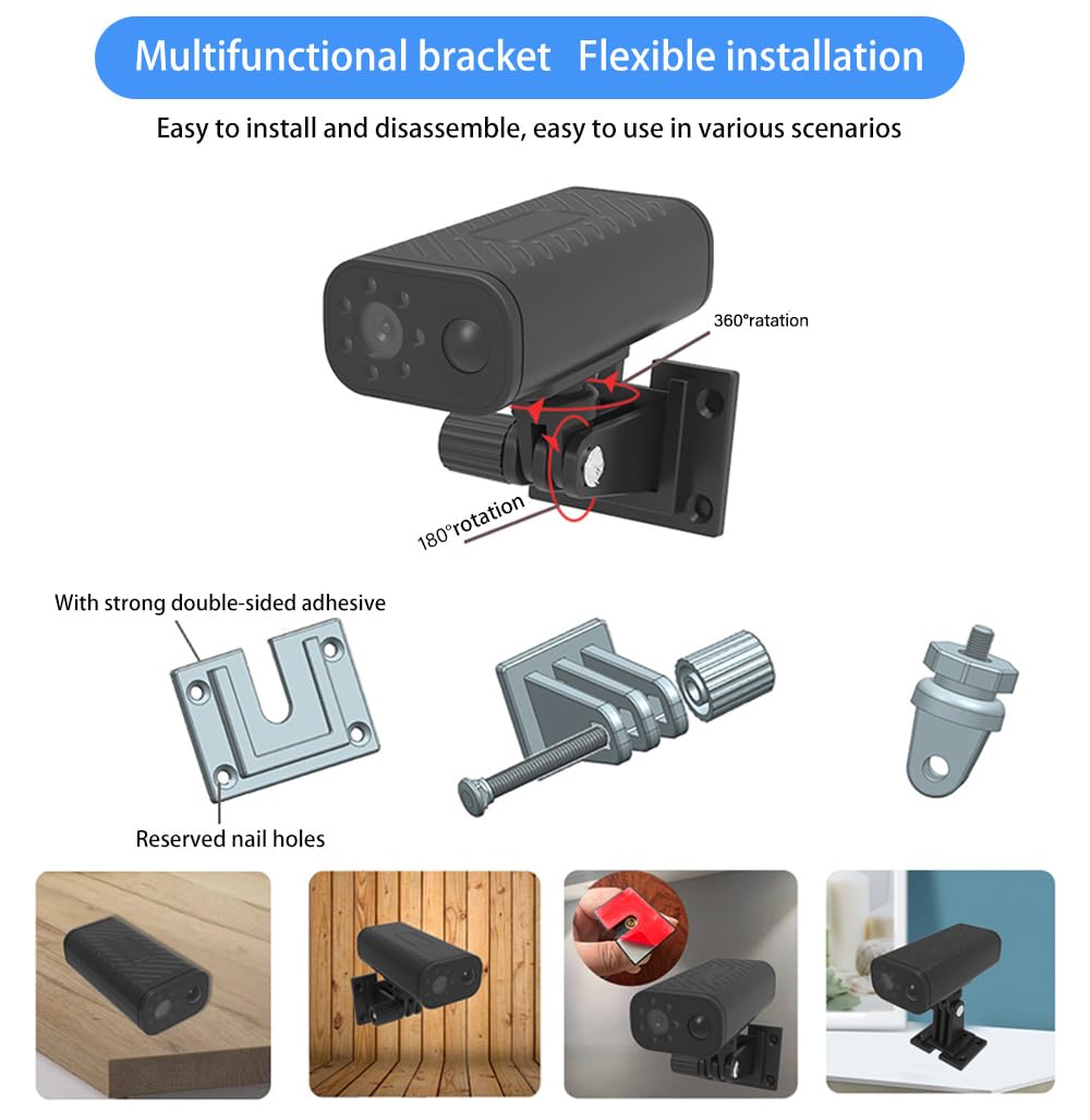 PNZEO W9 Mini Cameras Home Security Camera Indoor Wireless WiFi Remote View Outdoor Waterproof Smart Camera with Human Body Detection,Super-Long Battery Life
