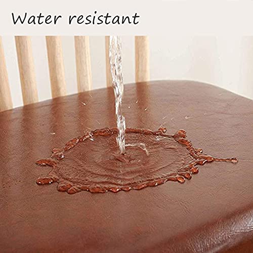 Leather Bench Cushion, Waterproof Non-Slip Sofa Settee Soft Chair Cushion, Long Rectangle Loveseat Seat Mattress for Outdoor/Indoor/Garden/Patio/Dining 48x14inch,Brown