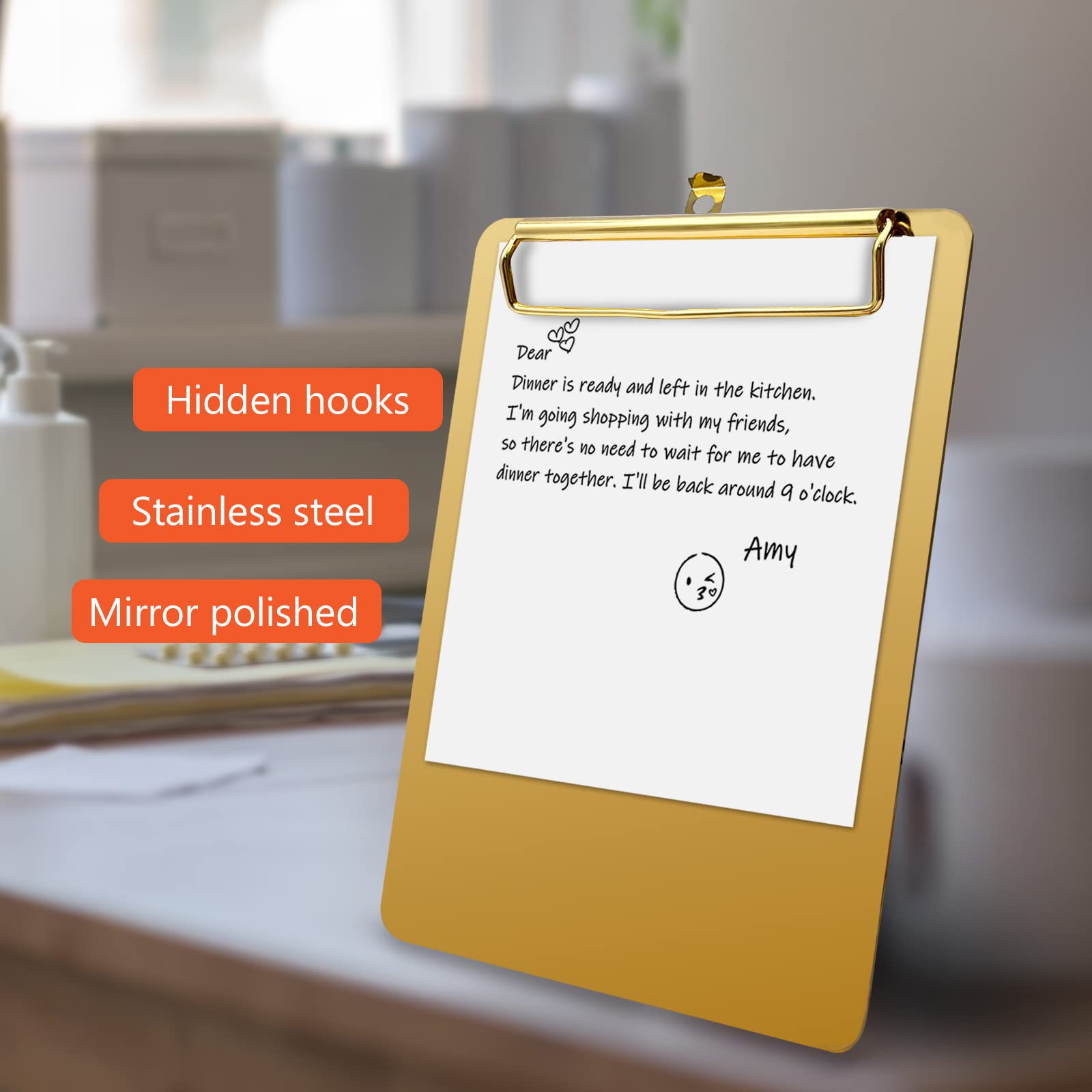 Ismosm Clipboards Sturdy Stainless Steel Clipboard Heavy-Duty Metal Clipboard for Office, School, Hospital, Diners, Hotel, Restaurant, Coaching (A5)