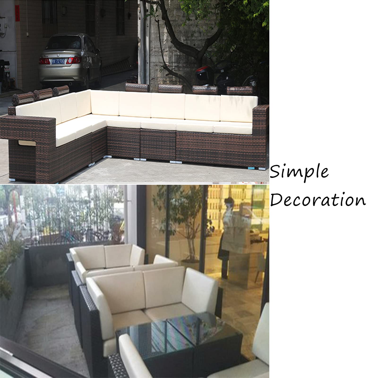 Leather Bench Cushion, Waterproof Non-Slip Sofa Settee Soft Chair Cushion, Long Rectangle Loveseat Seat Mattress for Outdoor/Indoor/Garden/Patio/Dining 48x14inch,Brown
