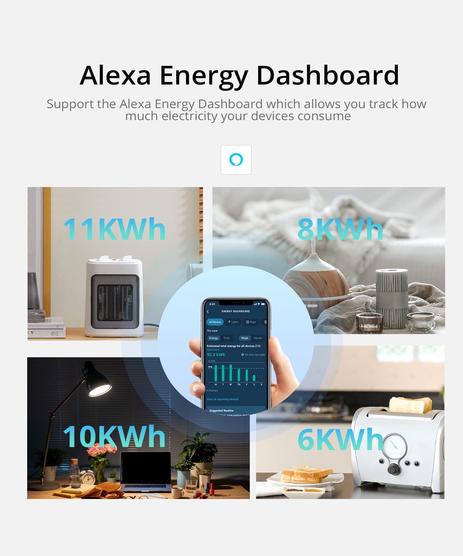 SONOFF S40 WiFi Smart Plug with Energy Monitoring, 15A Smart Outlet Socket ETL Certified, Work with Alexa& Google Home, IFTTT Supporting, 2.4Ghz WiFi Only (2-Pack)