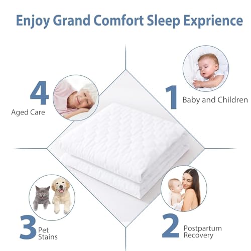 HYMOKEGE Quilted Waterproof Mattress Protector, Mattress Cover Twin Size Bed Breathable, Noiseless Bed Pad Cover with Deep Pocket, Fitted 5-21" Deep