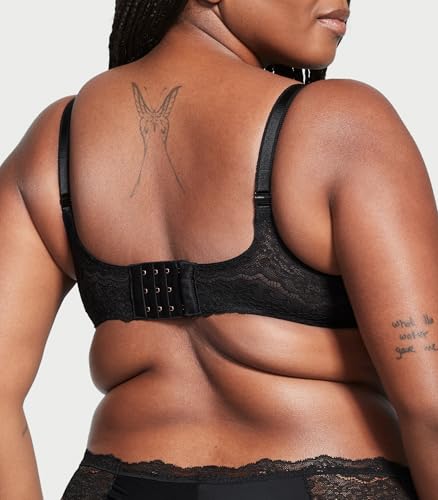 Victoria's Secret Dream Angels Push Up Bra, Padded, Plunge Neckline, Bras for Women, Black (34DD)