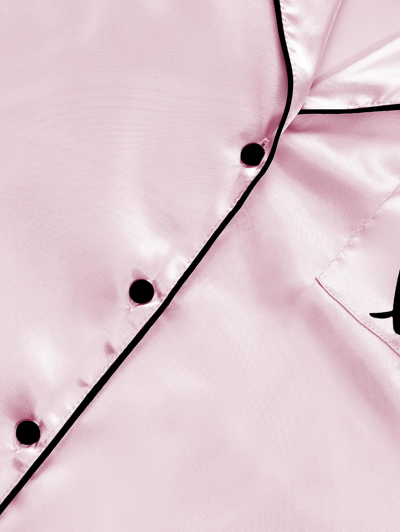 Rooscier Women's Satin Pajamas Set V Neck Short Sleeve Shirt With Shorts Sleepwear Light Pink Small