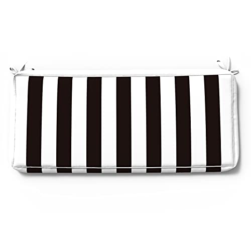 TWLEAR Outdoor Cushion Covers, Patio Cushion Covers for Outdoor Furniture, Water Resistant Porch Bench Swing Loveseat Cushion Replacement, 45" x 18" x 3", 1 Pack, Cabana Black (Covers ONLY)