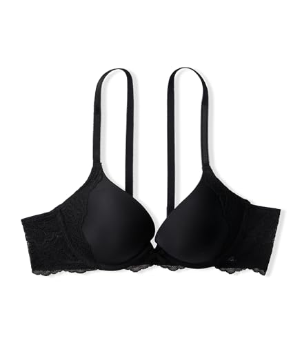 Victoria's Secret Dream Angels Push Up Bra, Padded, Plunge Neckline, Bras for Women, Black (34DD)