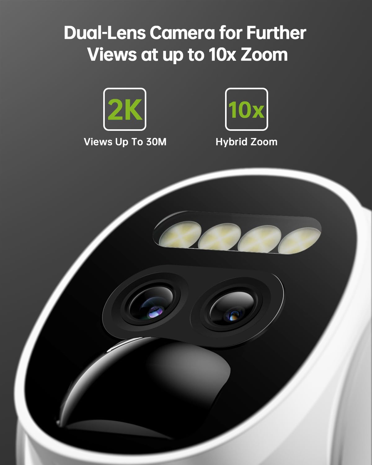 [ 10X Zoom ] TIEJUS Dual Lens Security Cameras Wireless Outdoor, 360° PTZ Solar Cameras for Home Security Outside, 2K Color Night Vision, Motion Alarm