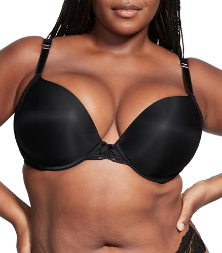 Victoria's Secret Dream Angels Push Up Bra, Padded, Plunge Neckline, Bras for Women, Black (34DD)