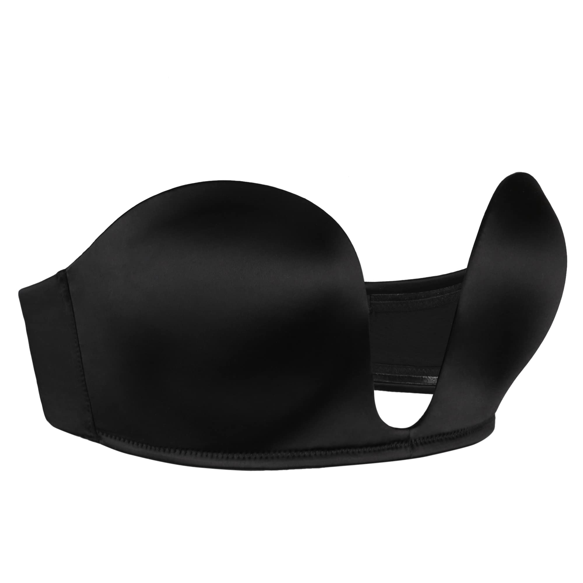 HACI Comfort Strapless Bra Push Up Demi Bras Seamless Underwire(Black,34A)
