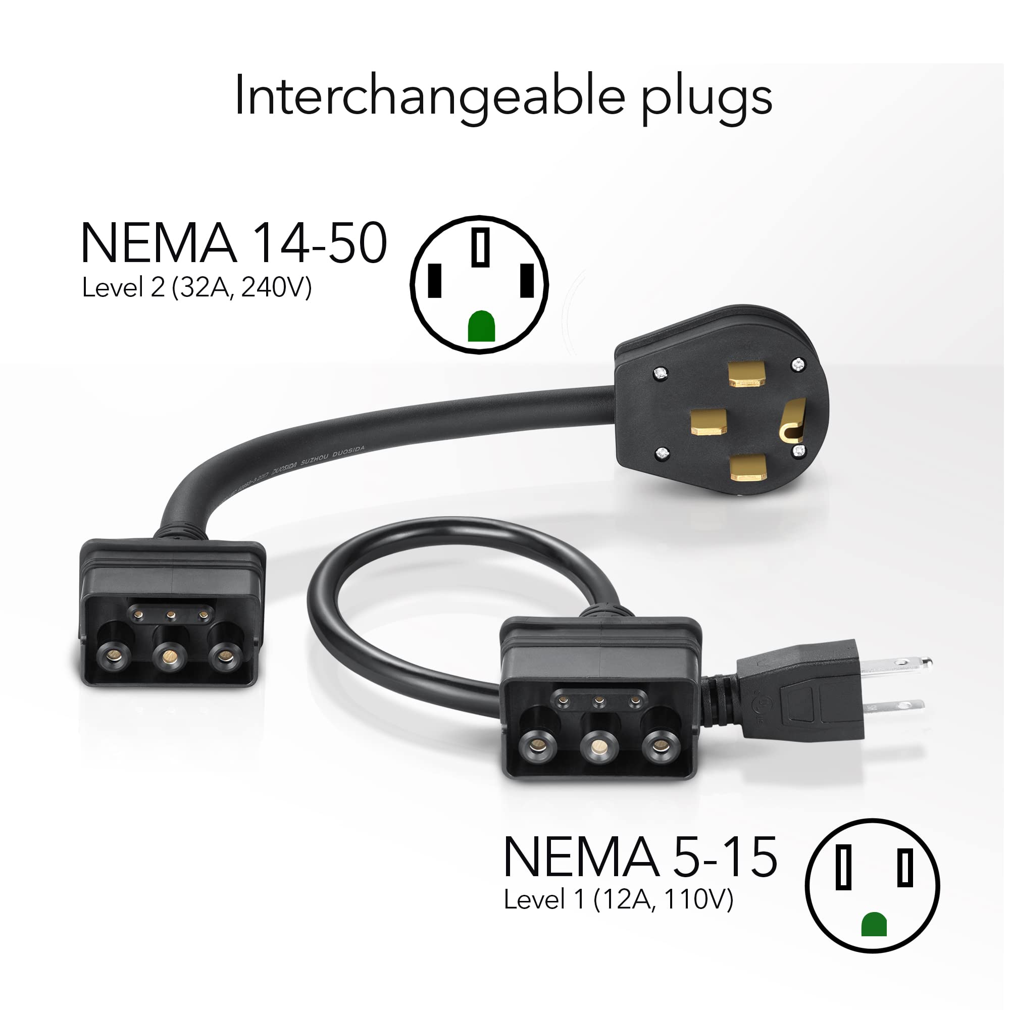Lectron Portable Tesla Charger (12 Amp / 32 Amp) - Level 1. 2 Charging with Dual NEMA Plugs (NEMA 5-15 & 14-50) Compatible All Tesla Model X/Y/3/S