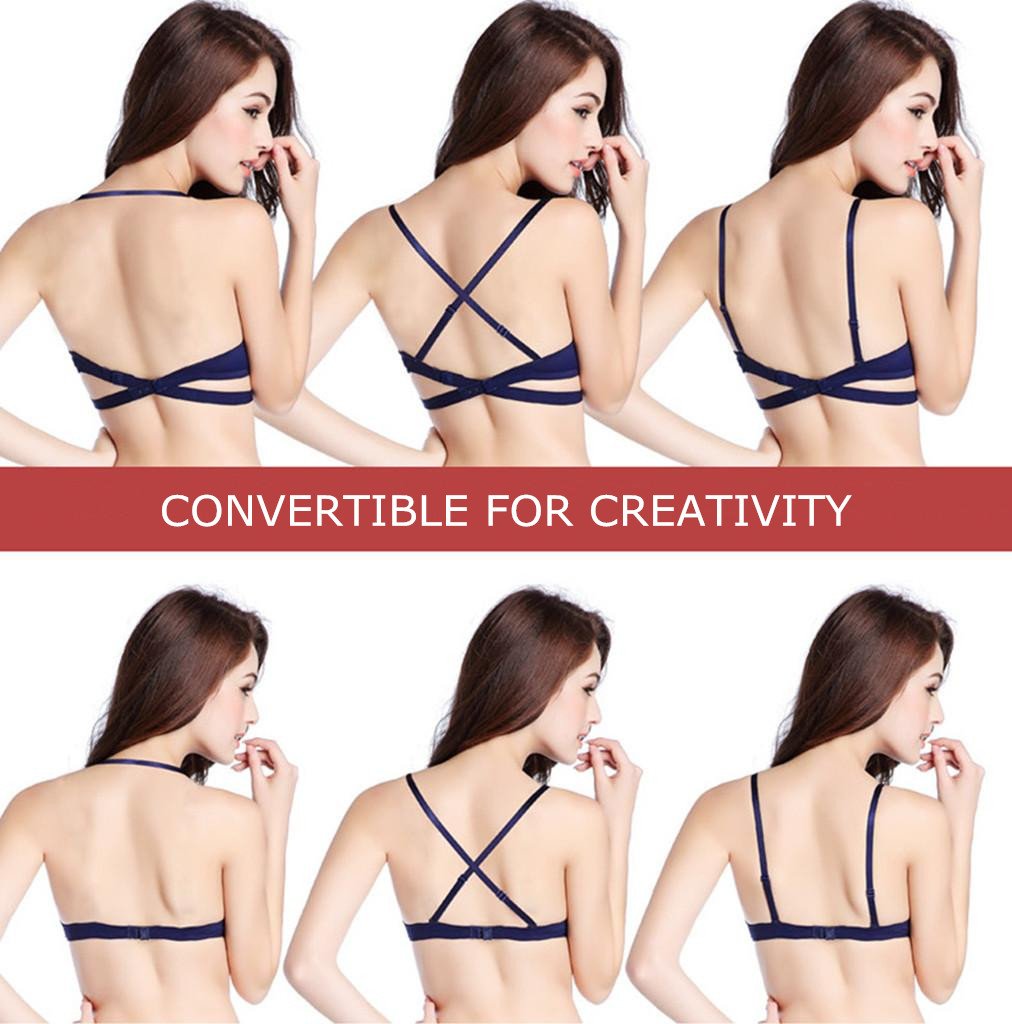 ZUKULIFE Plunge Bra Women's Essentials Deep U Multi-Way Push Up Convertible Plunge Bra - (Black 38D)