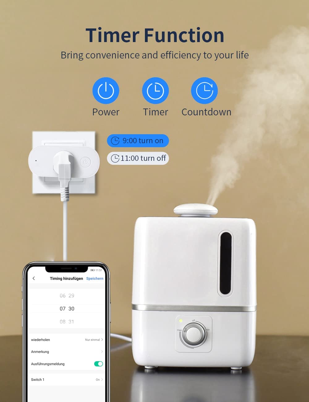 Smart Plug 15A, Smart Home WiFi Outlet, with Energy Monitoring, Works with Siri, Alexa, Google Home Nest Hub and Smartthings, No Hub Required, 2.4GHz WiFi Required(2 Pack)