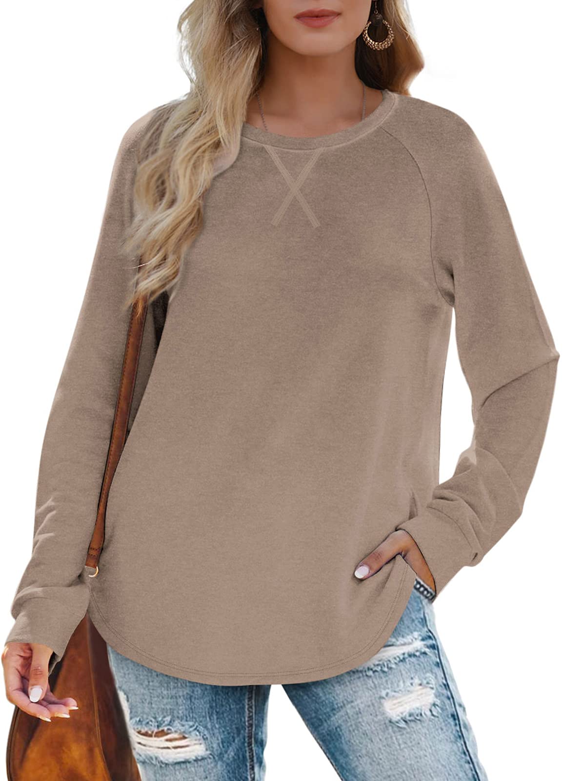XIEERDUO Long Sweatshirts For Women Long Shirts To Wear With Leggings Tunic Tops Xl