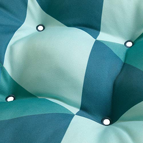 Duck Covers Water-Resistant Indoor/Outdoor Bench Cushion, 48 x 18 x 5 Inch, Blue Lagoon Geo, Patio Bench Cushion