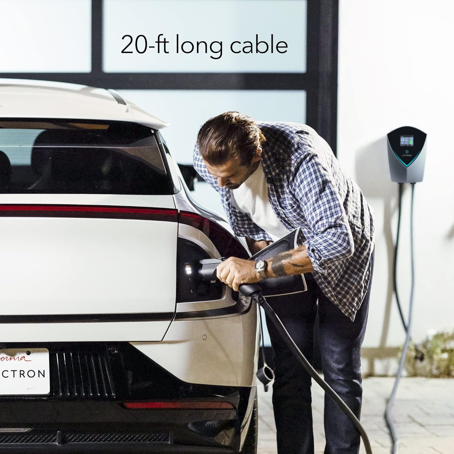 Lectron V-Box 48 Amp Electric Vehicle Charging Station - Powerful Level 2 EV Charger (240V) with NEMA 14-50 Plug/Hardwired - Energy Star and ETL Certified for J1772 EVs