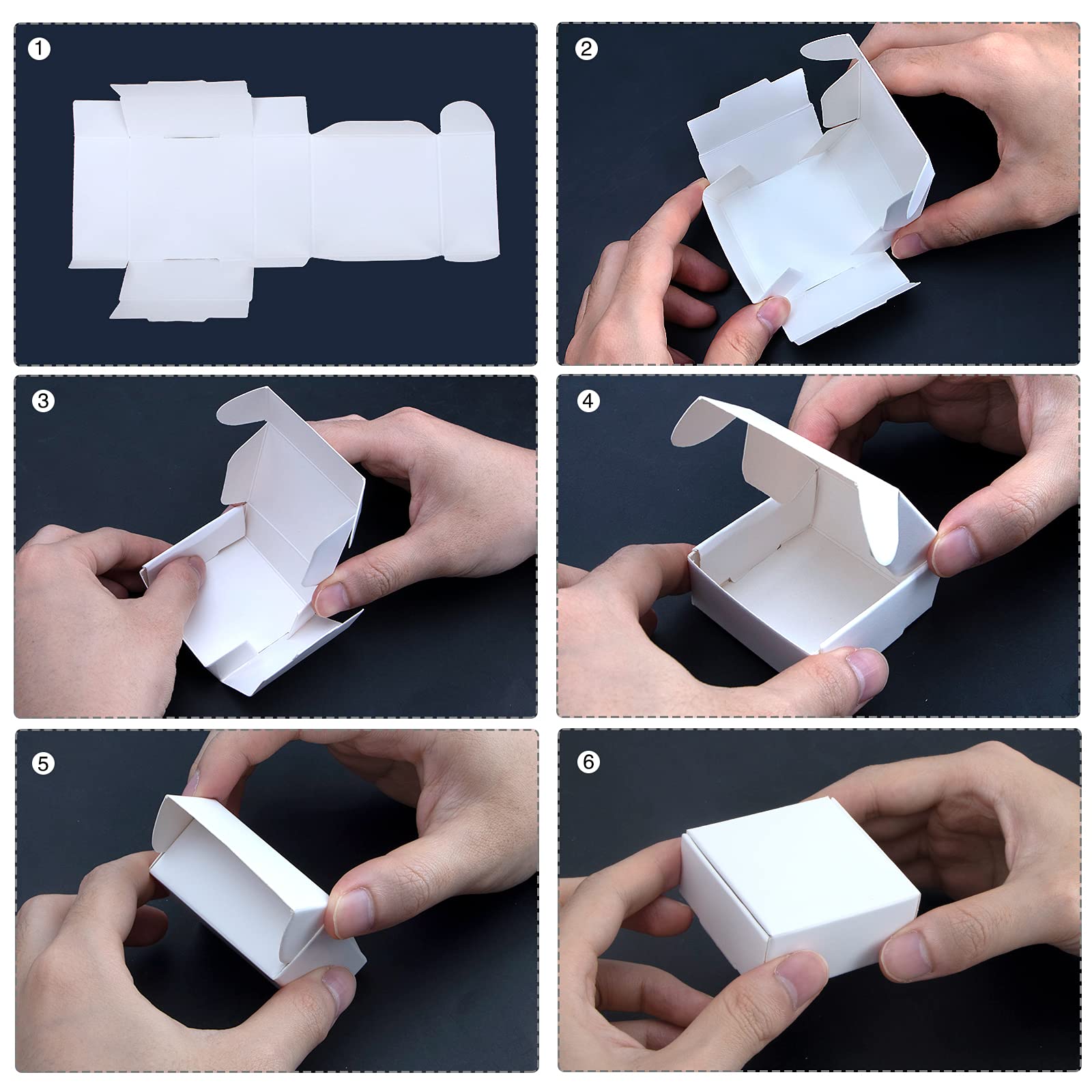Sdootjewelry Small Gift Boxes 100 Pack, Kraft Gift Boxes Bulk 2.16’’ × 2.16’’ × 0.98’’, Small Cardboard Boxes for Jewelry Packaging, White