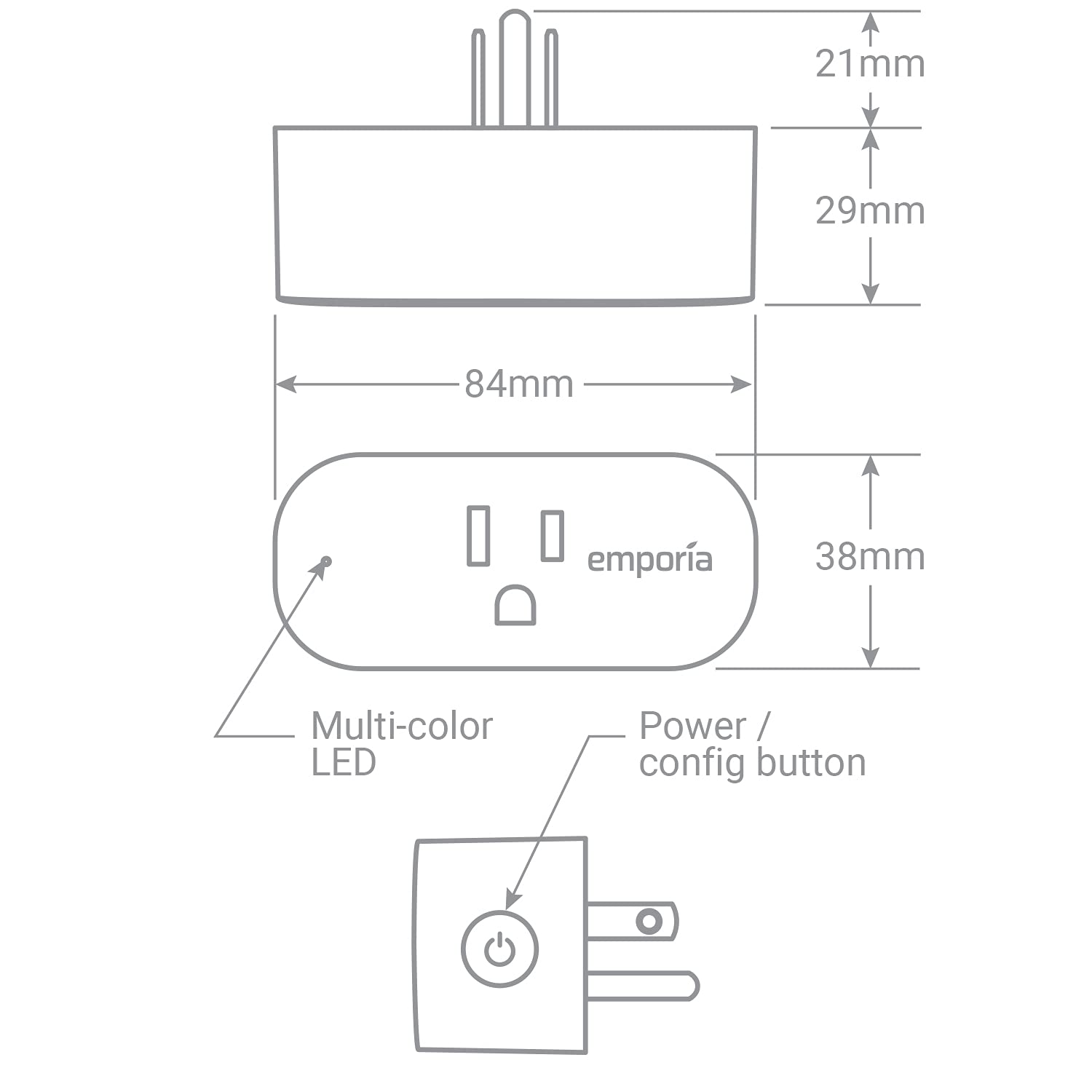 EMPORIA Smart Plug with Energy Monitoring | 15A Max / 10A Continuous | WiFi Smart Outlet | Mobile App | Alexa | Google | ETL Certified (Package of 4), EMSO1-4