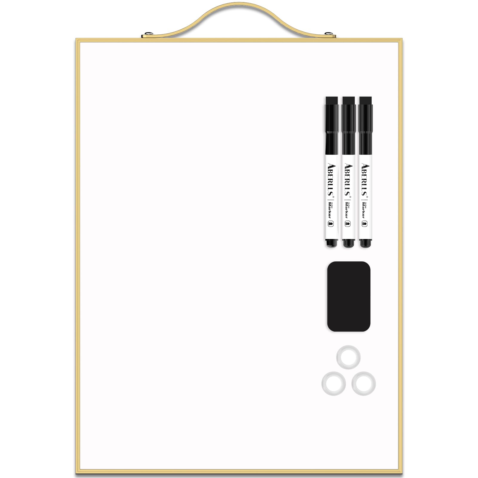 Small Dry Erase Board, Magnet Board for Wall, 16" X 12" Portable Aluminum Frame Mini Whiteboard, Magnetic Dry Erase Board with Holder, to Do List White Board for Office, Home, Kitchen, School