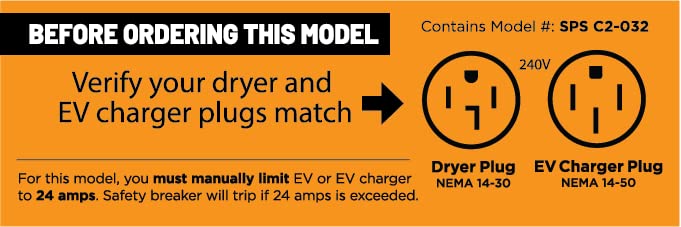 Splitvolt NEMA 14-30/14-50, 240V, 24 Amp Splitter Switch - Save Thousands on Home Electric Vehicle Charging (EV) Install, cETLus Certified, Charge Two EVs, Plug and Play