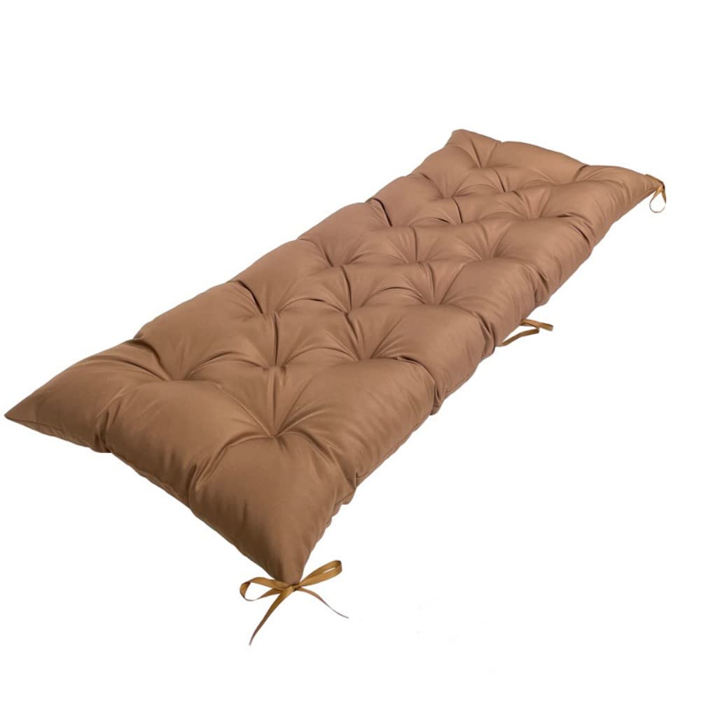 Srutirbo Waterproof Indoor/Outdoor Bench Cushion Garden Non-Slip Swing Chair Cushion,Thicken 8CM Loveseat for Patio Furniture Wicker Bench, Indoor Lounger Seat (47x19in, Light brown)
