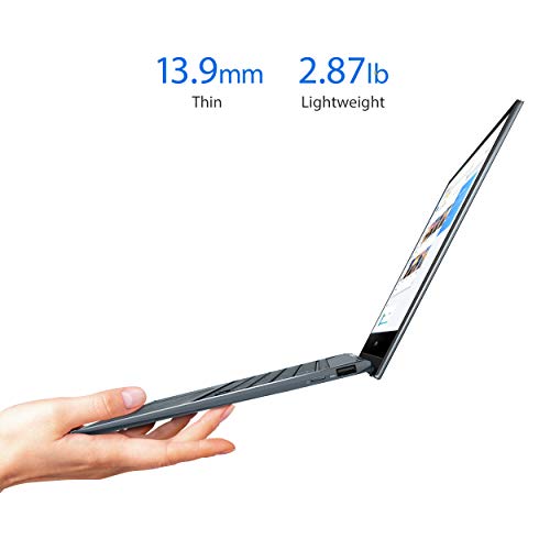ASUS ZenBook Flip 13 Ultra Slim Convertible Laptop, 13.3” OLED FHD Touch Display, Intel Core i5-1135G7 Processor, Intel Iris Xe Graphics, 8GB RAM, 512GB SSD, Windows 10 Home, Pine Grey, UX363EA-DH51T