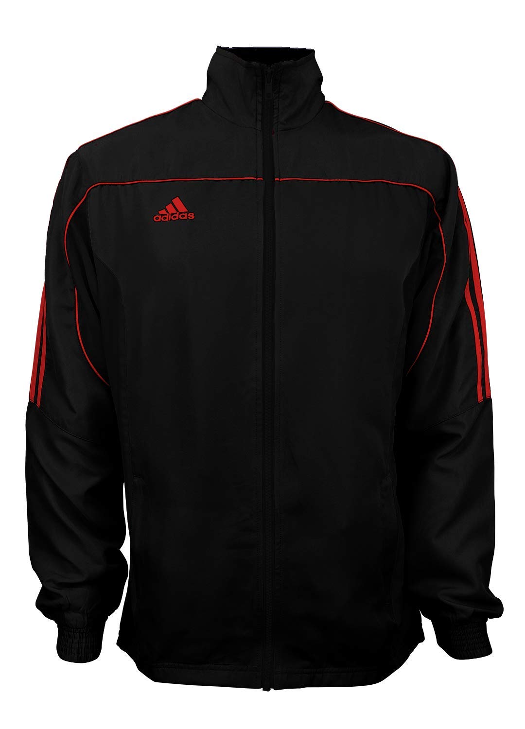adidas Combat Sports Light Track Jacket w/Classic 3 Stripes - Black Red - Medium