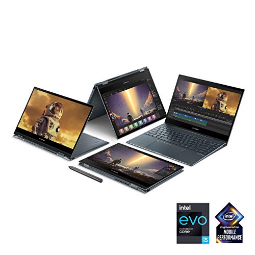 ASUS ZenBook Flip 13 Ultra Slim Convertible Laptop, 13.3” OLED FHD Touch Display, Intel Core i5-1135G7 Processor, Intel Iris Xe Graphics, 8GB RAM, 512GB SSD, Windows 10 Home, Pine Grey, UX363EA-DH51T