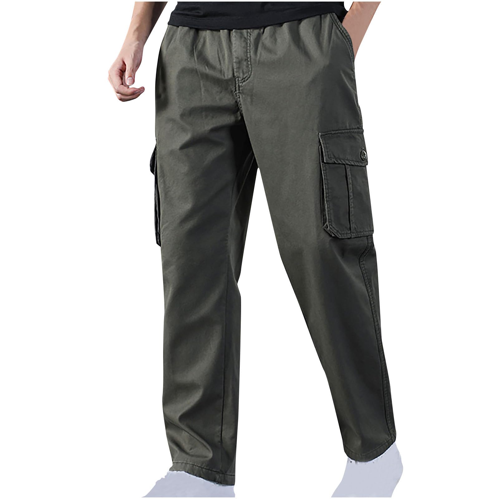 Men's Sherpa Fleece Lined Cargo Pant Outdoor Casual Military Combat Work Ski Hiking Pants Thermal Hiking Pants Winter Mens Pants Cargo Pantalones De Hombre Cortos Army Green