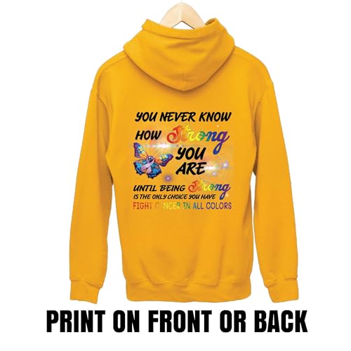 Gift for Cancer Survivors Showing Strength Courage Gray and Muticolor Unisex Hoodie