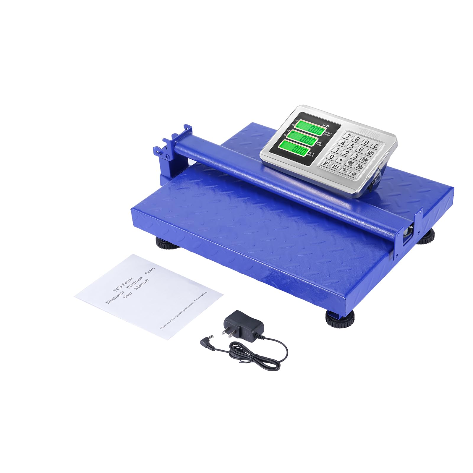 TUFFIOM 661lbs Electronic Digital Platform Scale,Heavy Duty Blue Folding Floor Scales,High-Definition LCD Display,Perfect for Mailing Luggage Shipping Package Price
