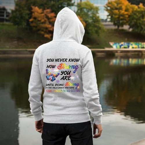 Gift for Cancer Survivors Showing Strength Courage Gray and Muticolor Unisex Hoodie