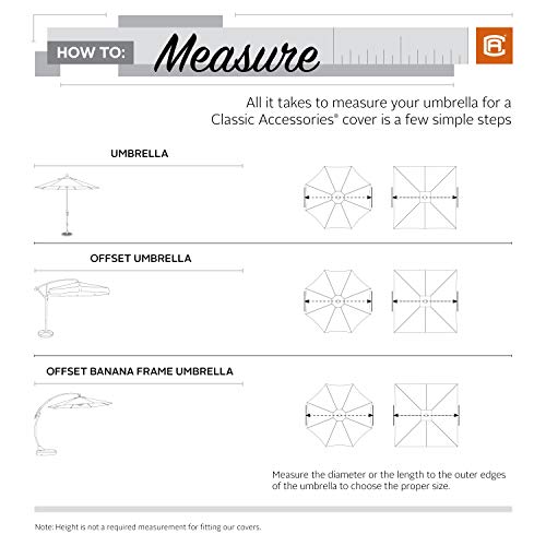 Classic Accessories Veranda Water-Resistant 13 Foot Offset Patio Umbrella & Frame Cover, Patio Furniture Covers