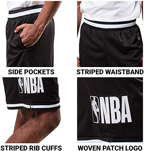 Ultra Game NBA NBA Mens Chrome Basketball Shorts, Black, Large