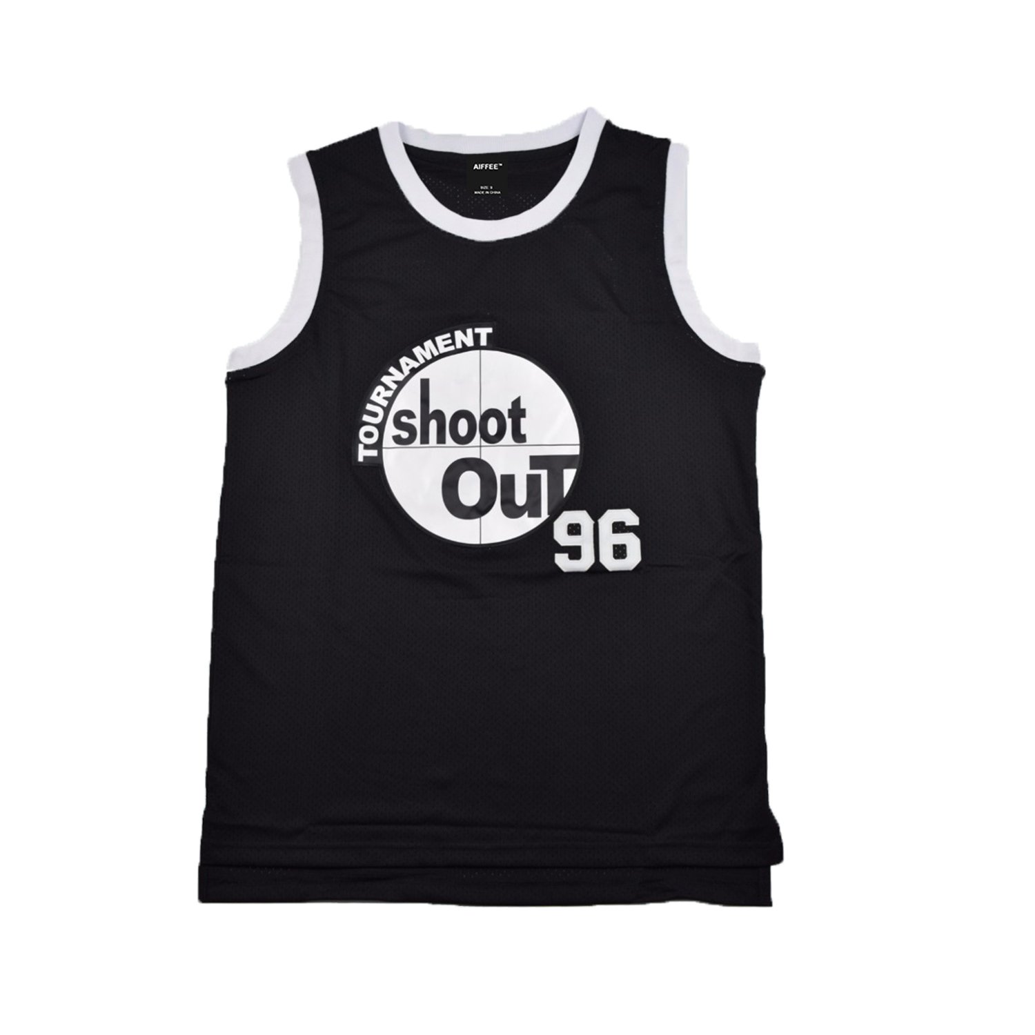 AIFFEE Men's Basketball Jersey 96 Tournament Shootout Jersey Size S-XXXL Black Color (M)