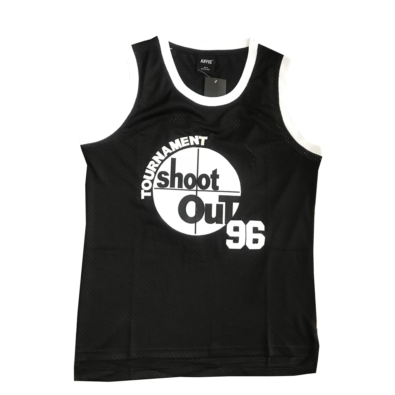 AIFFEE Men's Basketball Jersey 96 Tournament Shootout Jersey Size S-XXXL Black Color (M)